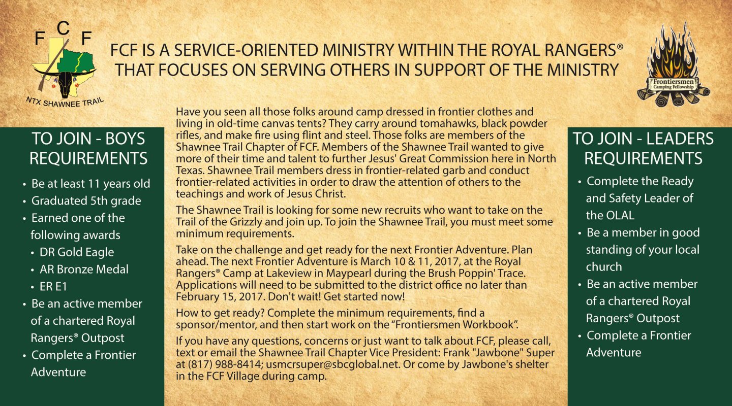 Frontiersmen Camping Fellowship Promo Postcard – TrowerTech